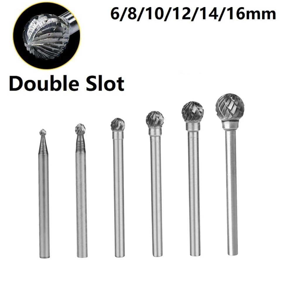 Round double cut Ball Shape Rotary File Carbide Routing Burr Bit ...