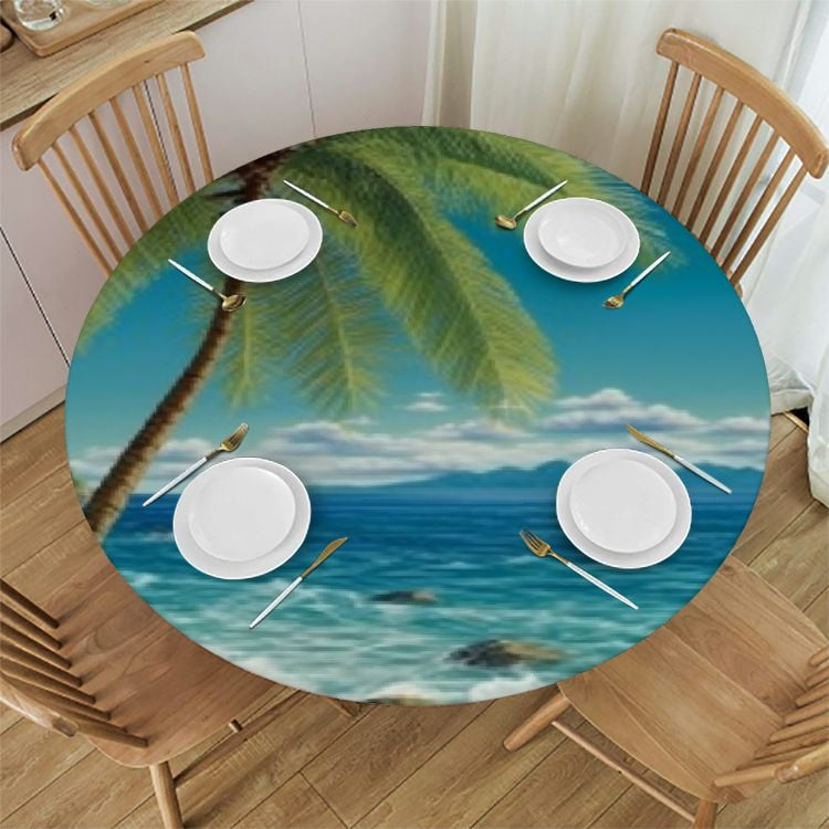 Round ,, for Catering and Can Wipe Dining round Table ,Blue Green ...
