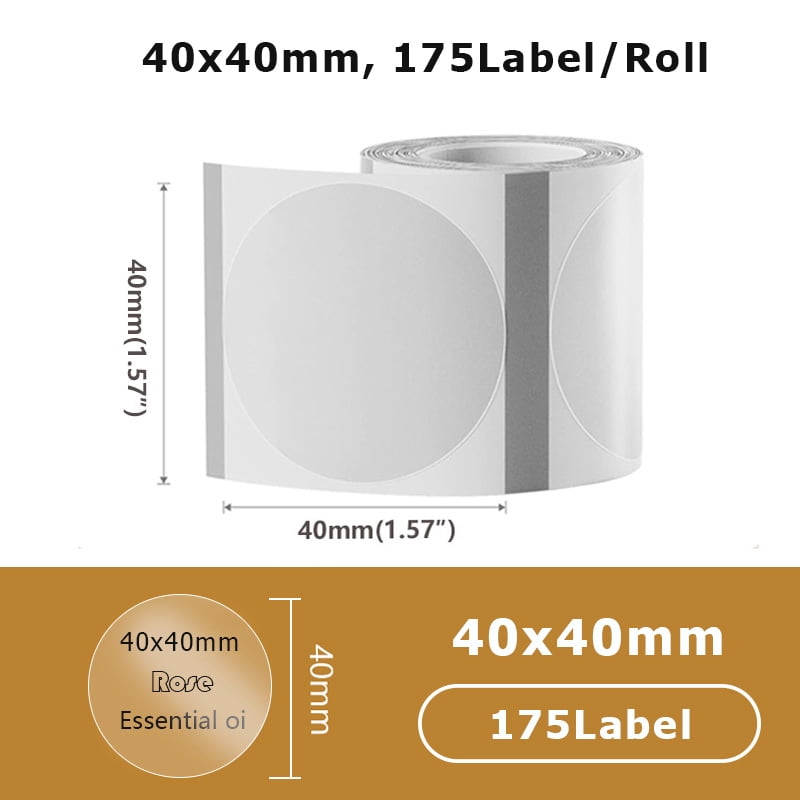 Round label 50x50mm/150pcs Thermal Adhesive Label Roll, suit for ...