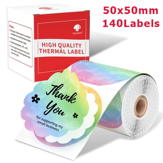 Round label 50x50mm/150pcs Thermal Adhesive Label Roll, suit for ...