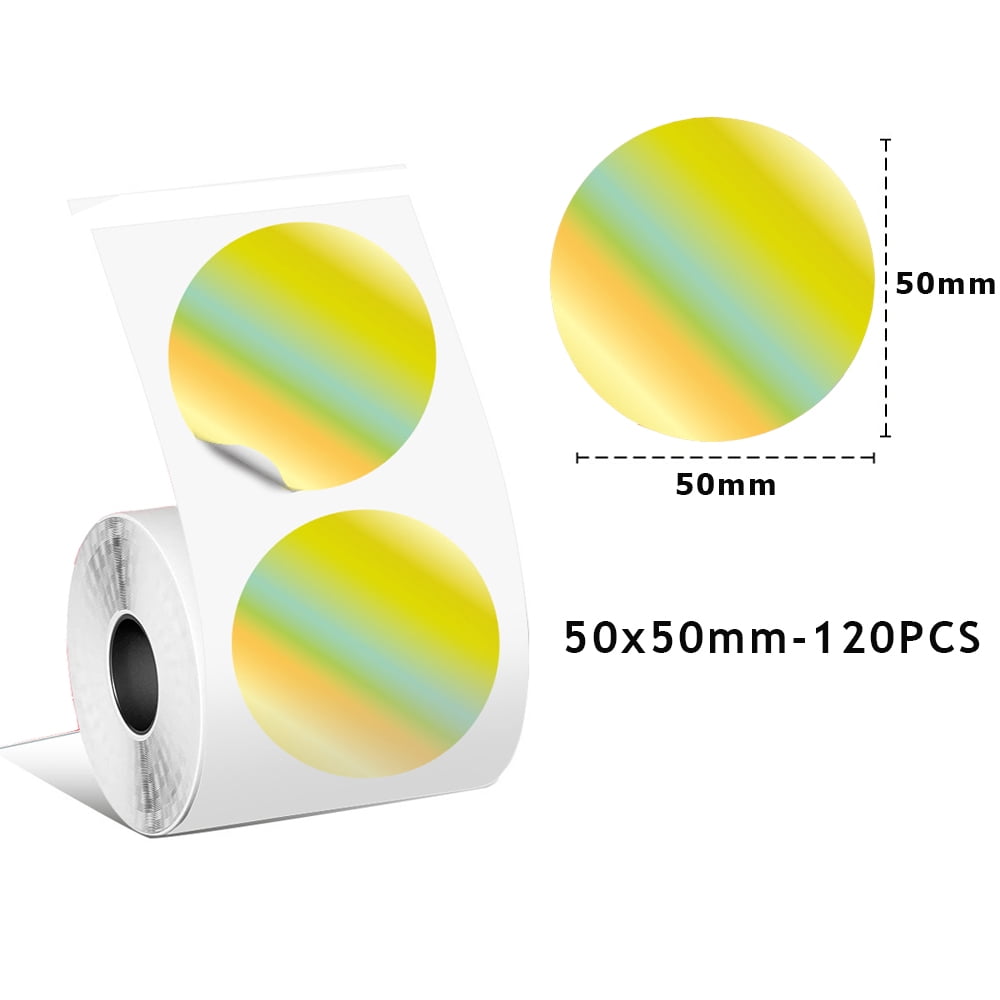 Round label 50x50mm/150pcs Thermal Adhesive Label Roll, suit for ...