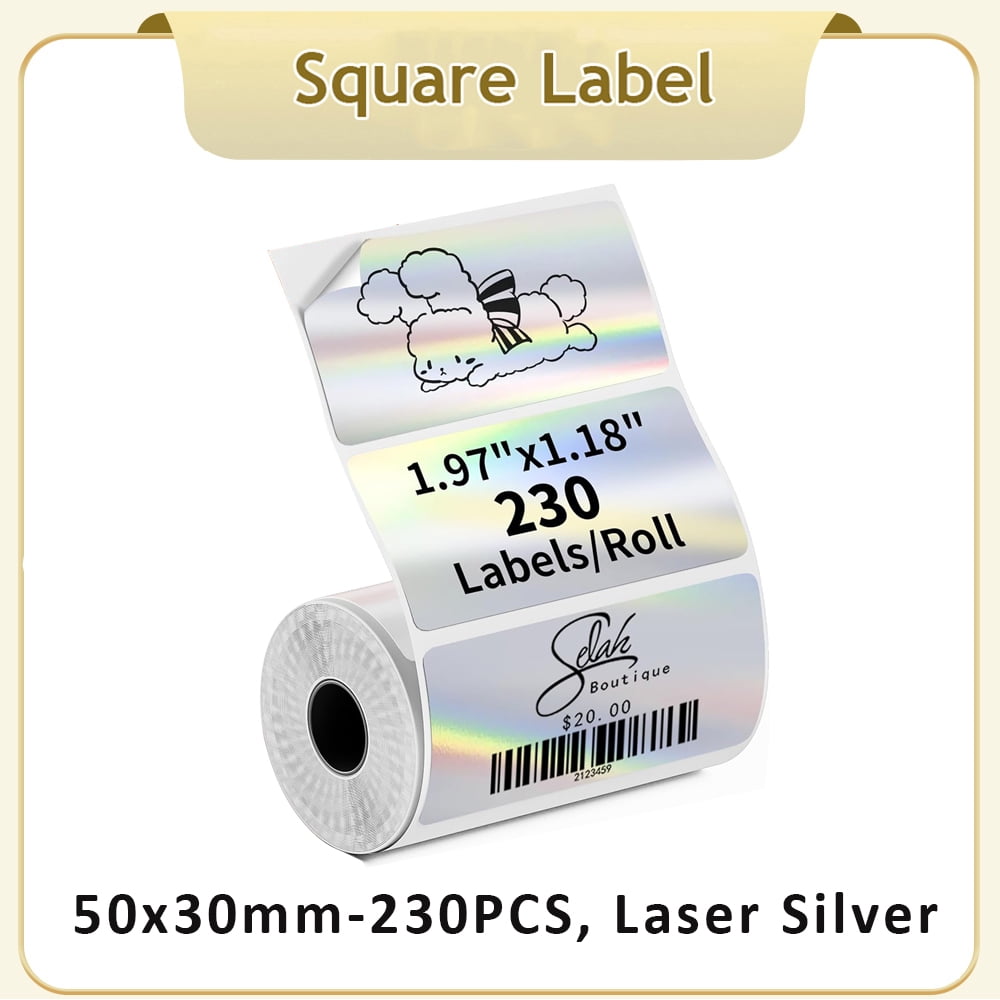 Round label 50x50mm/150pcs Thermal Adhesive Label Roll, suit for ...