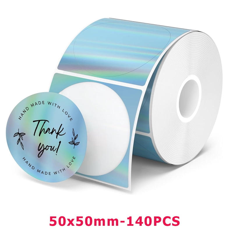 Round label 50x50mm/150pcs Thermal Adhesive Label Roll, suit for ...