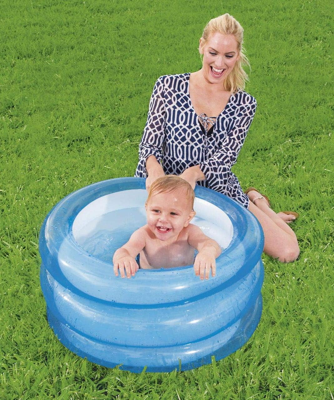 Round paddling pool 3 tubes with inflatable bottom 70 x 30 cm, 2 ...