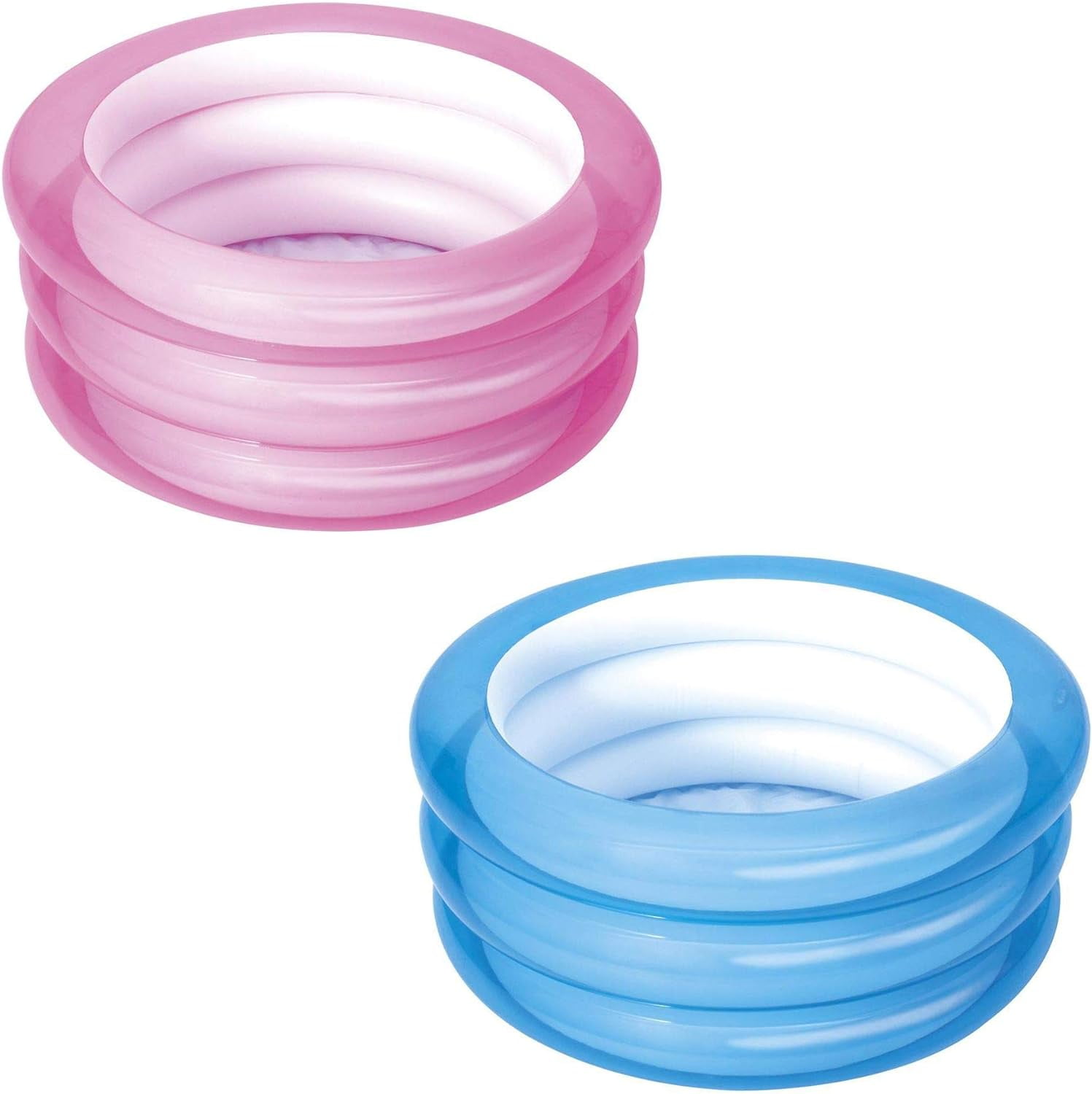 Round paddling pool 3 tubes with inflatable bottom 70 x 30 cm, 2 ...