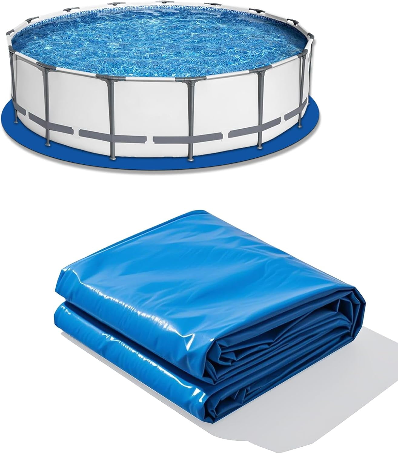 Round pool liner, outdoor pool floor tarpaulin, prevent puncture and ...