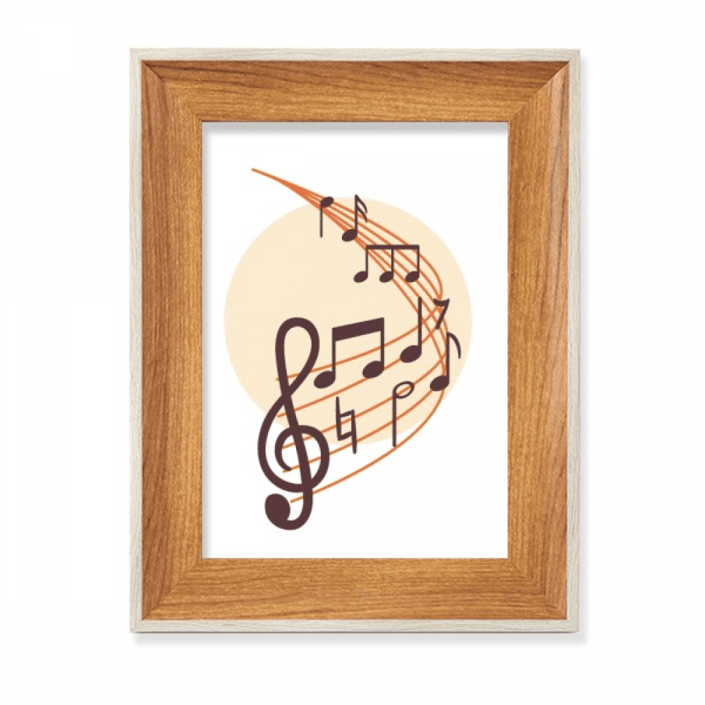 Round-shaped Curved Music Notes Desktop Wooden Photo Frame Display ...