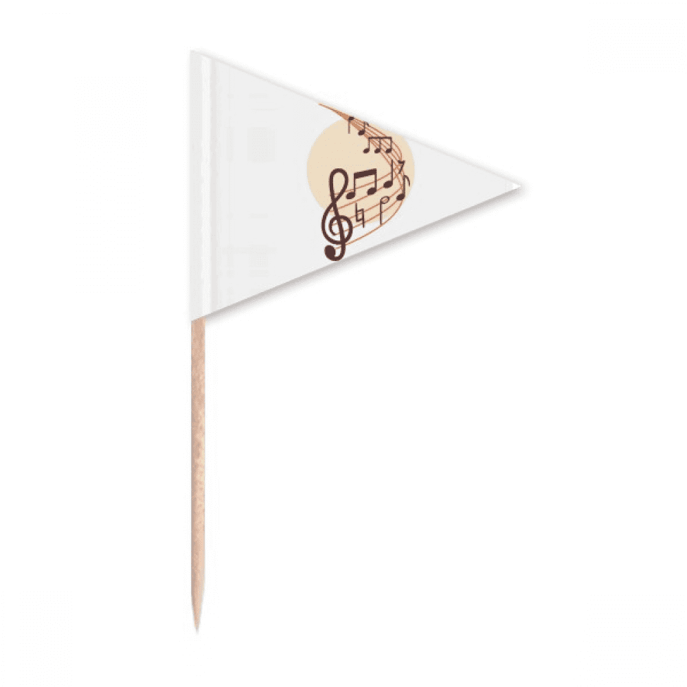 Round-shaped Curved Music Notes Toothpick Triangle Cupcake Toppers Flag ...