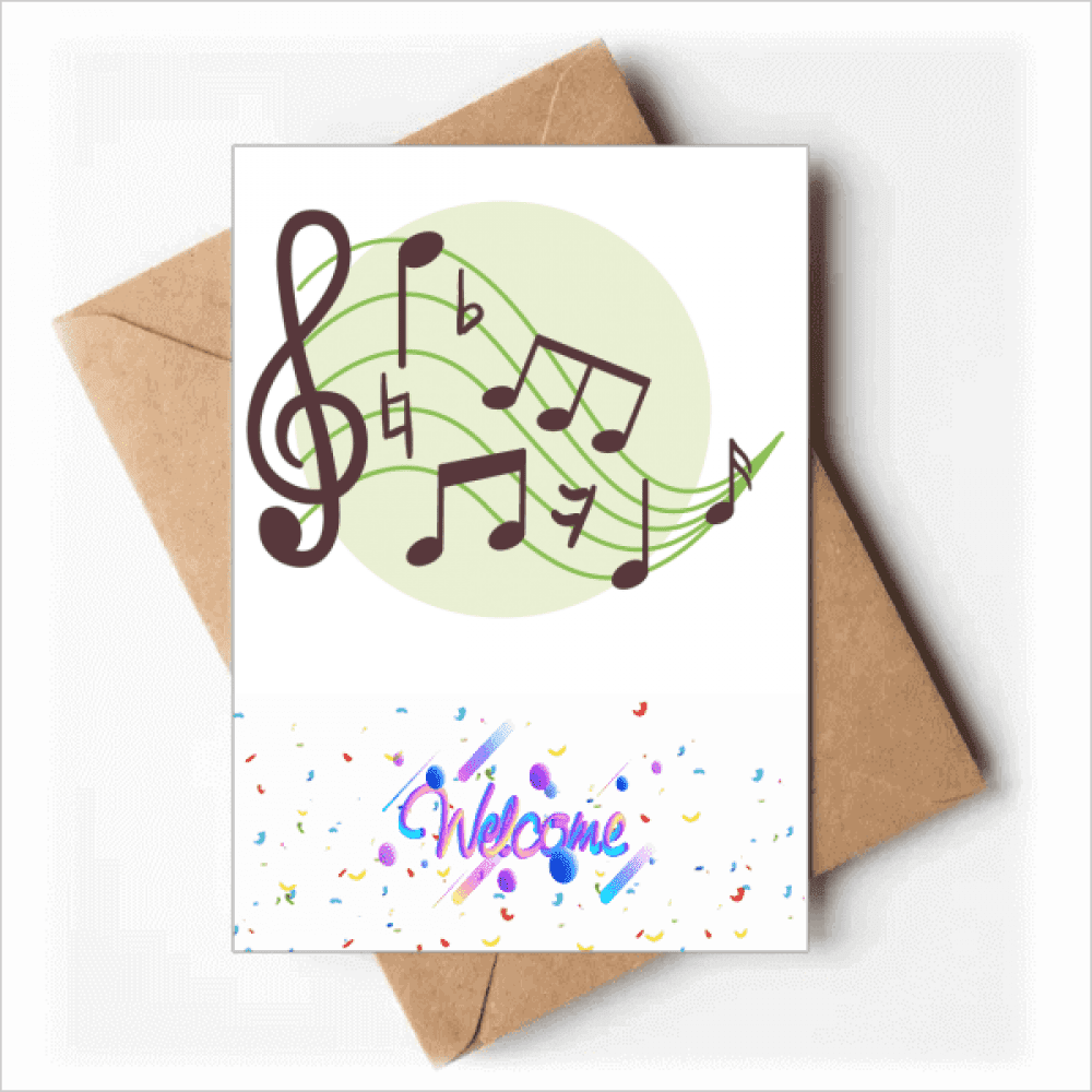 Round-shaped Flappg Music Notes Welcome Back Greeting Cards Envelopes ...