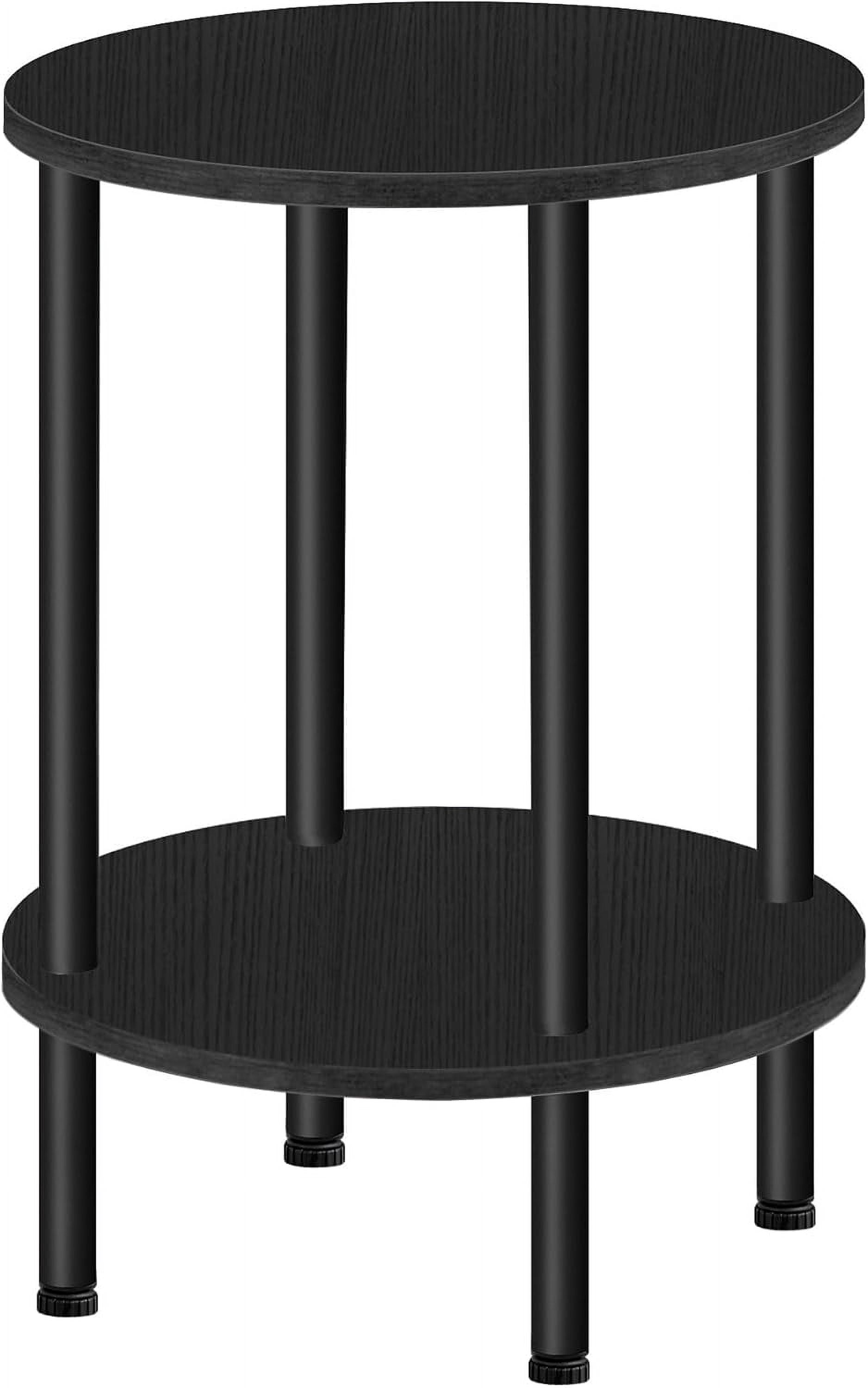Round side table, small round bedside table with sturdy metal tube ...