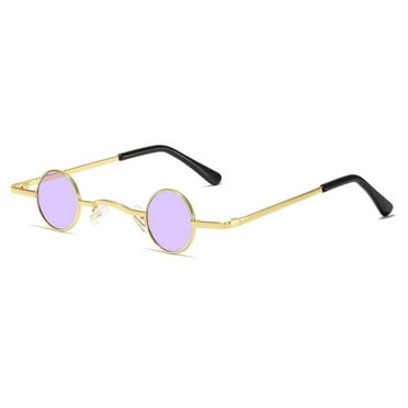 Round Sunglasses - Small (43mm) Silver Frame / Yellow Lens - Walmart.com