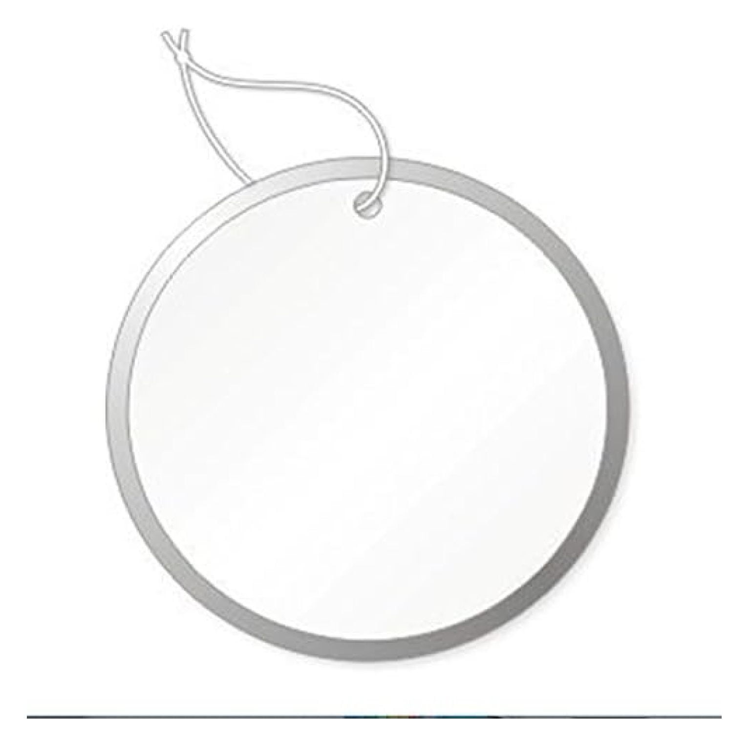 Round with Metal Rims, 2-1/4 inch, White with Knotted String Attached ...