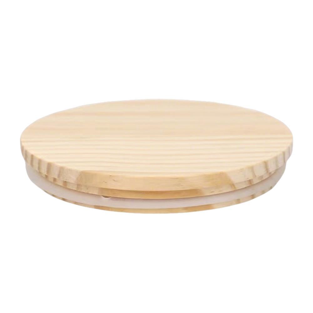 Round wooden lids, glass jar lids, food storage jar lids, tea can lids ...