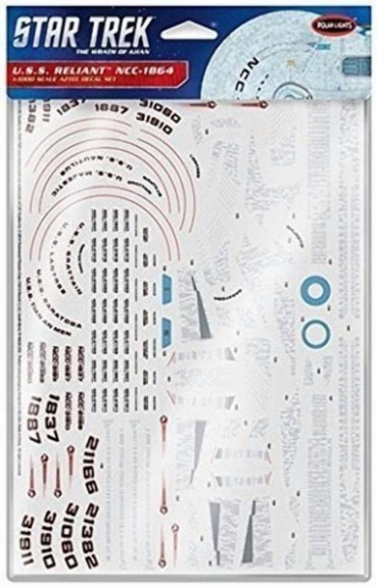 Round2 MKA012/12 1/1000 Star Trek USS Reliant NCC-1864 Aztec Decal Set Plastic kit, Railway ...