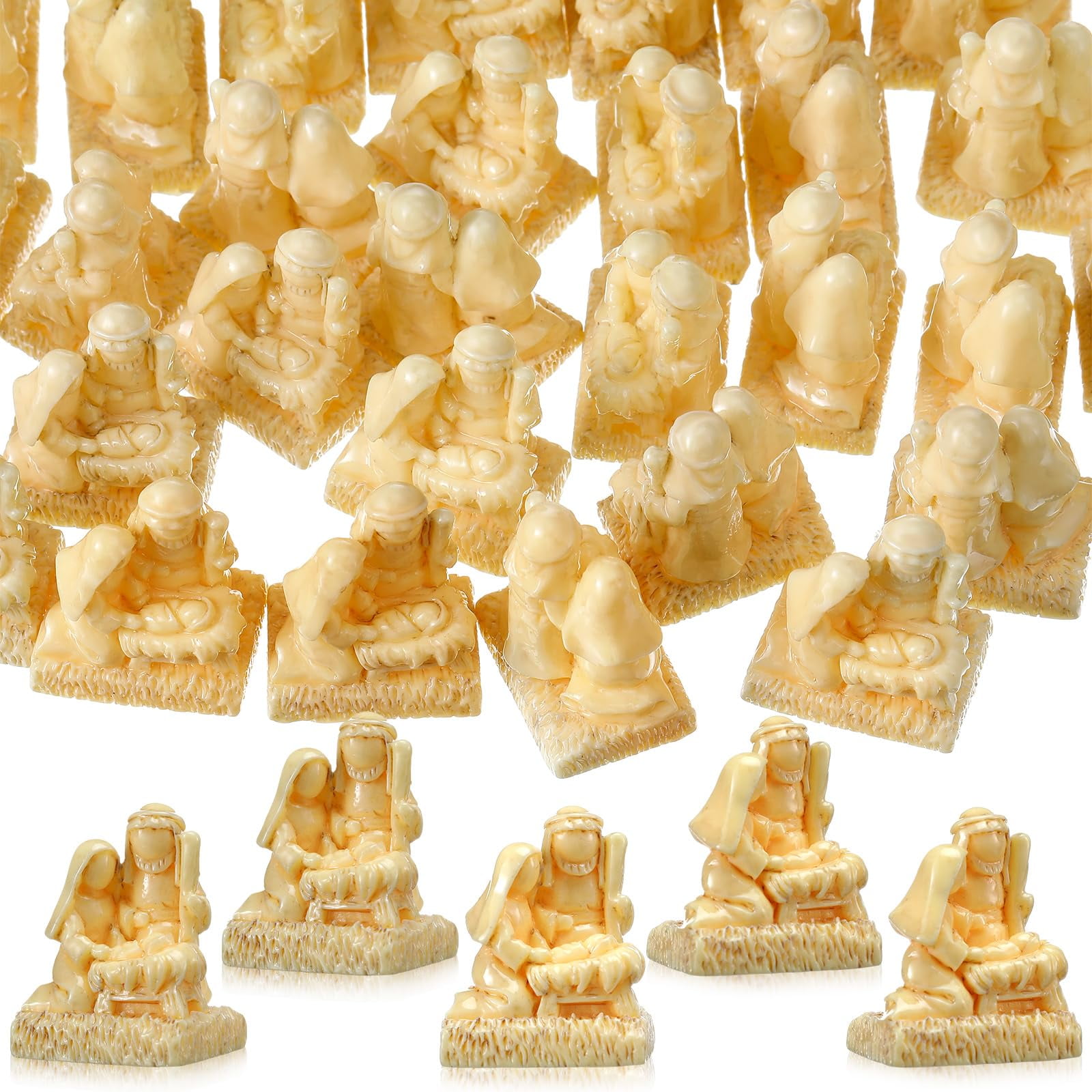 RoundFunny 50 Packs Christmas Miniatures Nativity Figures Mini Nativity ...