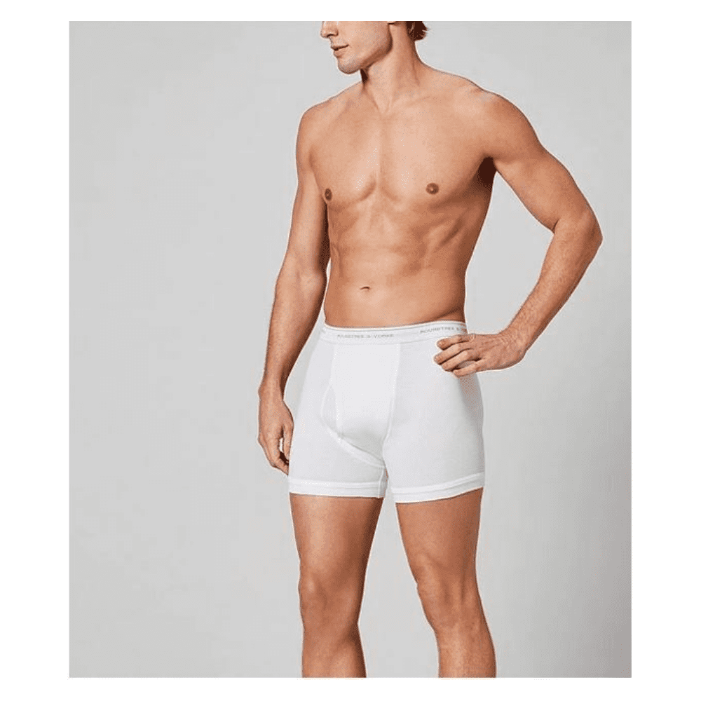 RoundTree and Yorke Knit Boxer Briefs Men's 100% Cotton, White, Size 32 - Walmart.com