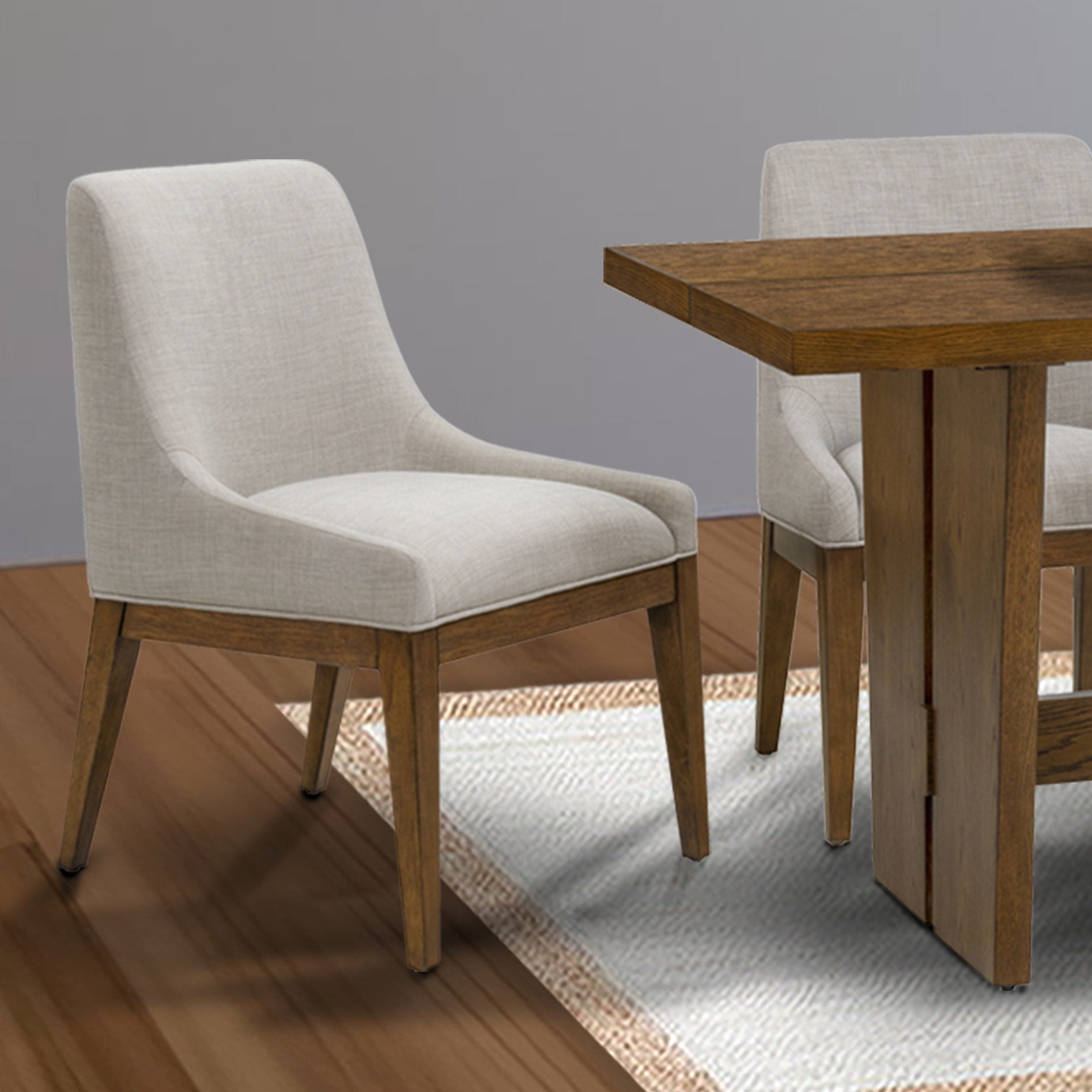 Rounded Armless Dining Chairs (Set of 2) | Ideal for Modern Rustic ...
