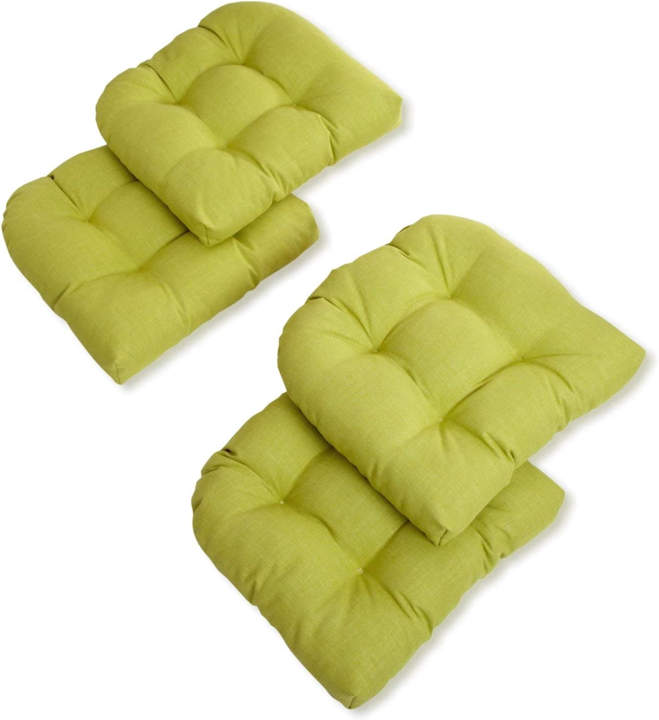 Rounded Back Chair Cushion, 19" x 19", Lime 4 Count - Walmart.com