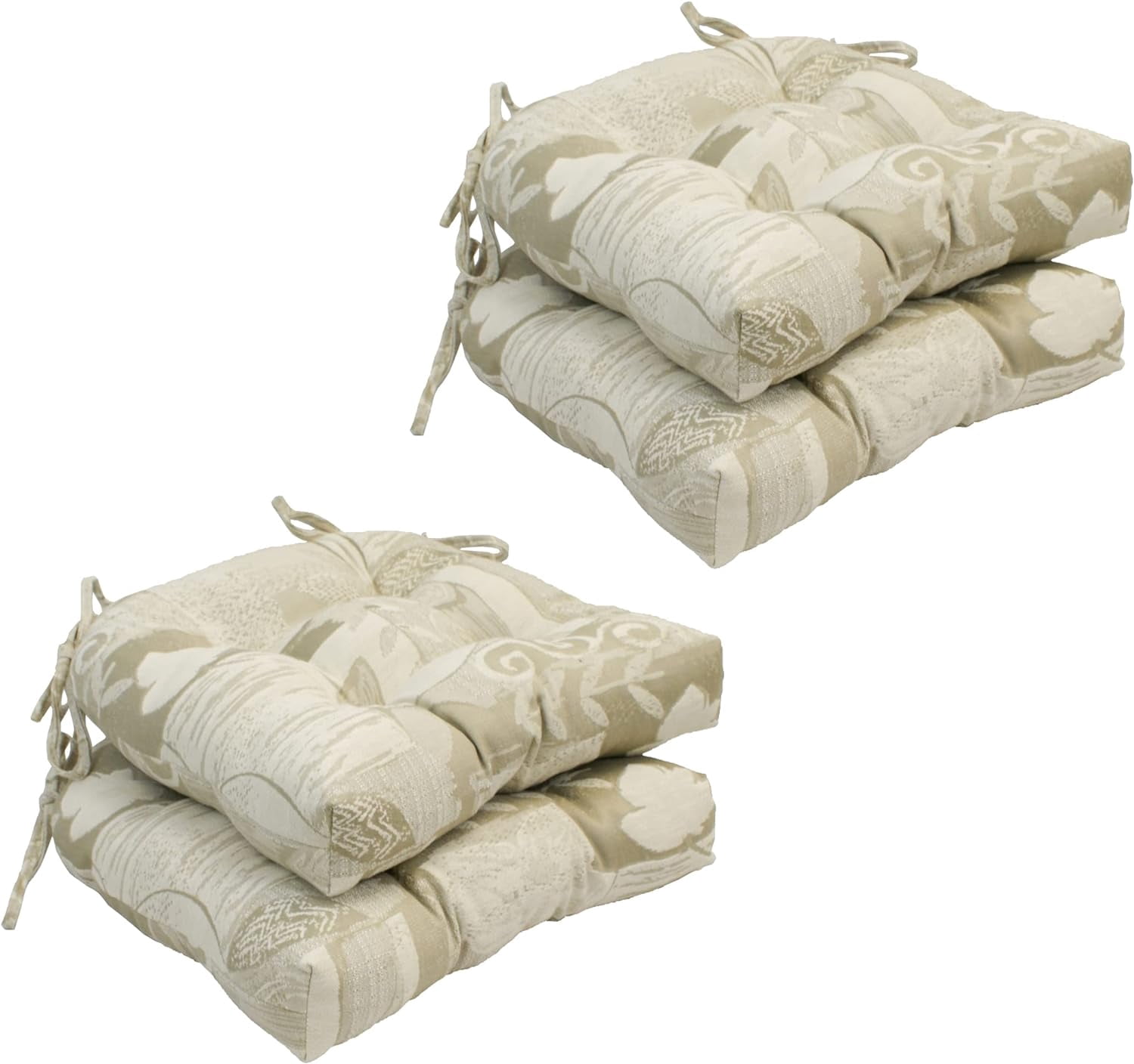 Rounded Back Jacquard Chair Cushion, 16" x 16", Pine Cabin 4 Count ...