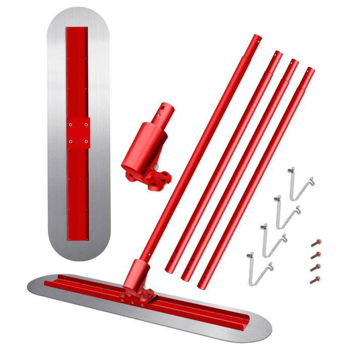Rounded Corner Concrete Float, Concrete Tool, Red Steel 47"x12" Float ...