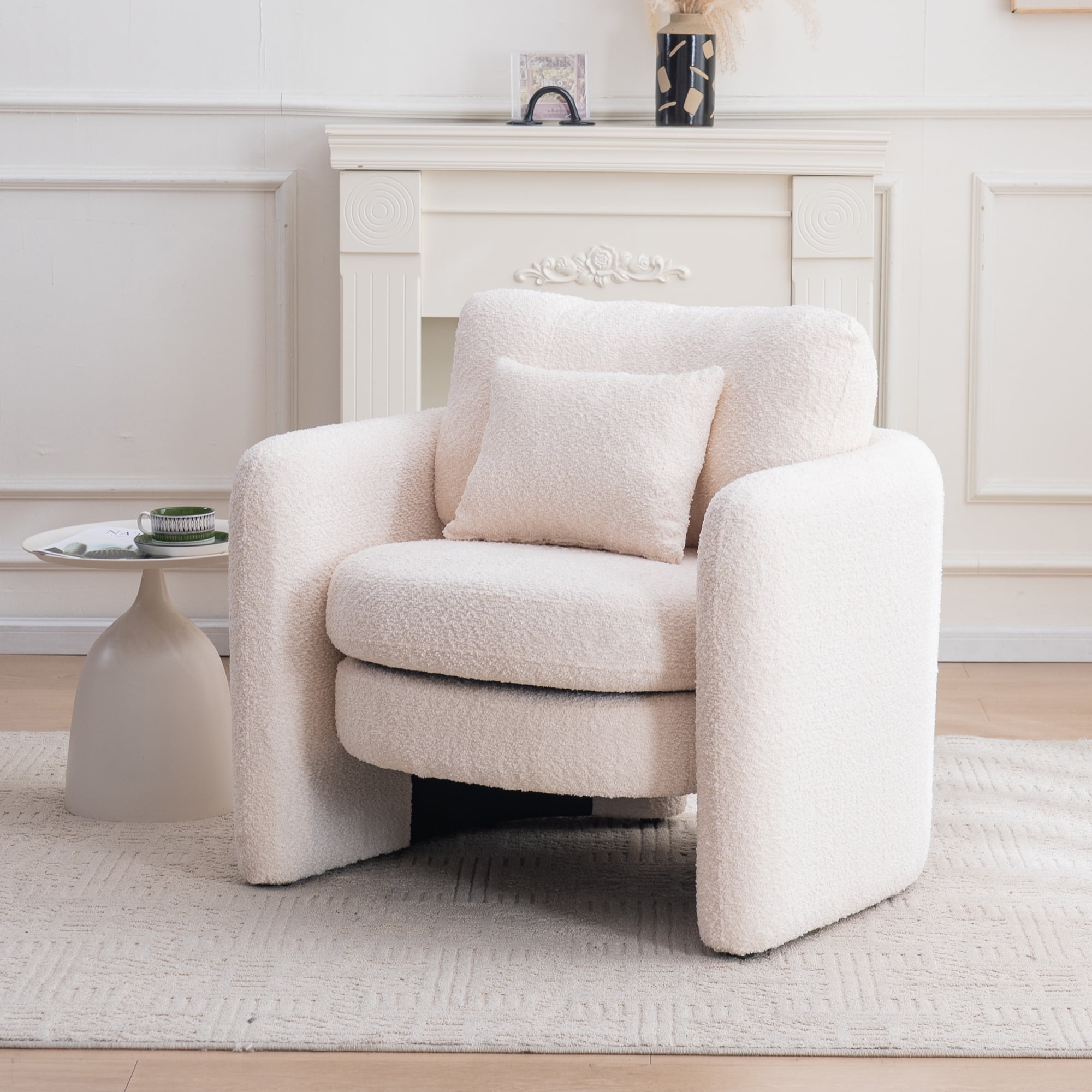 Rounded Corner Modern Chenille Chair – 33.5" Tall – Ergonomic Design ...