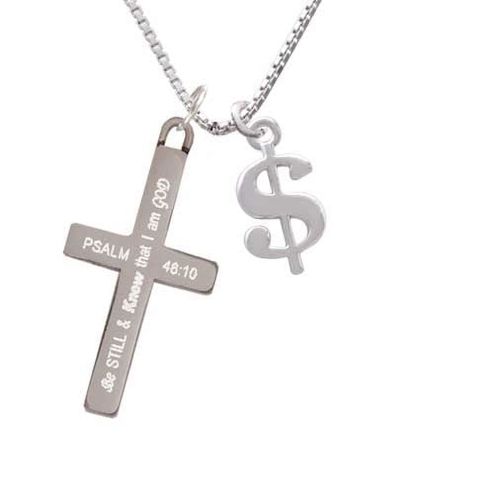 Rounded Dollar Sign - Be Still and Know - Cross Necklace - Walmart.com