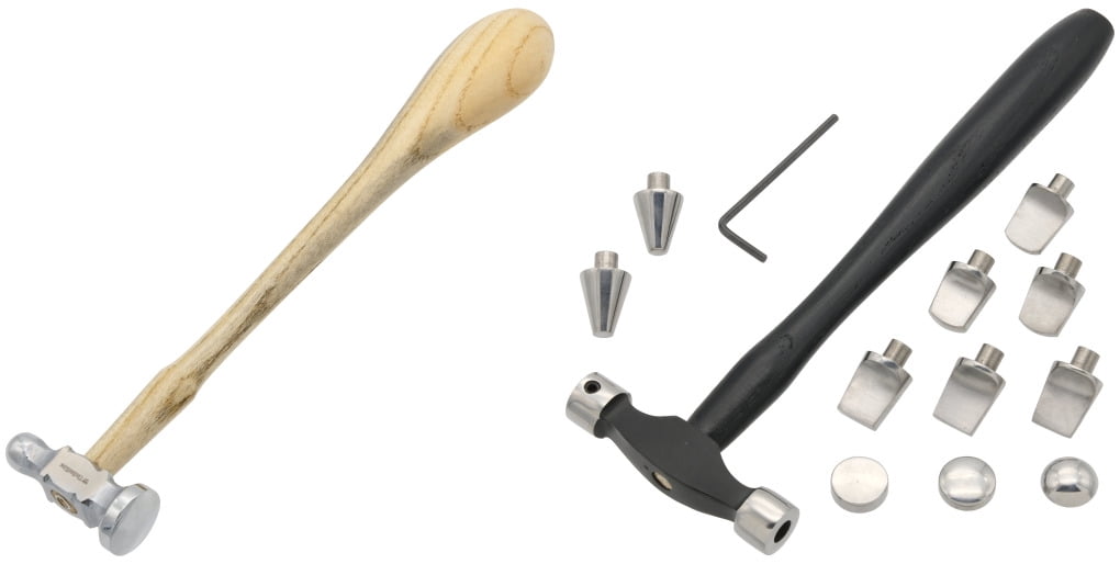 Rounded Face Chasing Hammer & Small Precision Hammer Set With 11 Heads ...