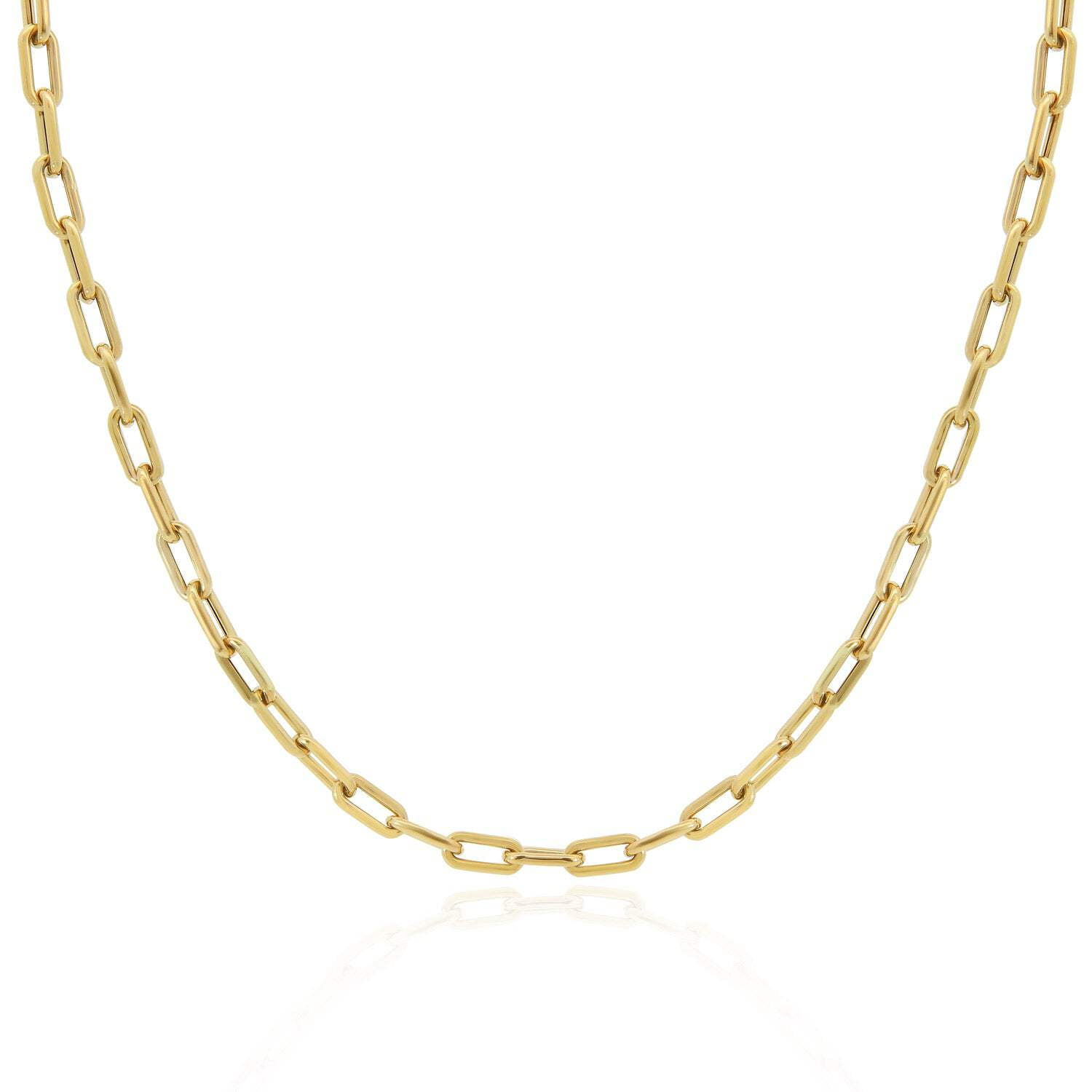Rounded Rectangle Paperclip Link Chain Necklace - Walmart.com