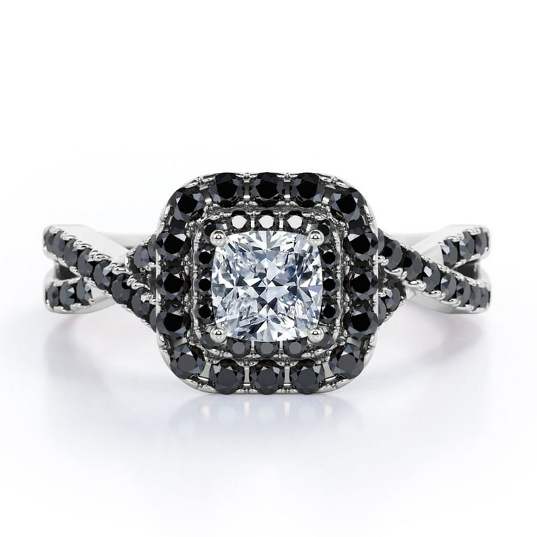 Black Diamond Square Engagement Rings