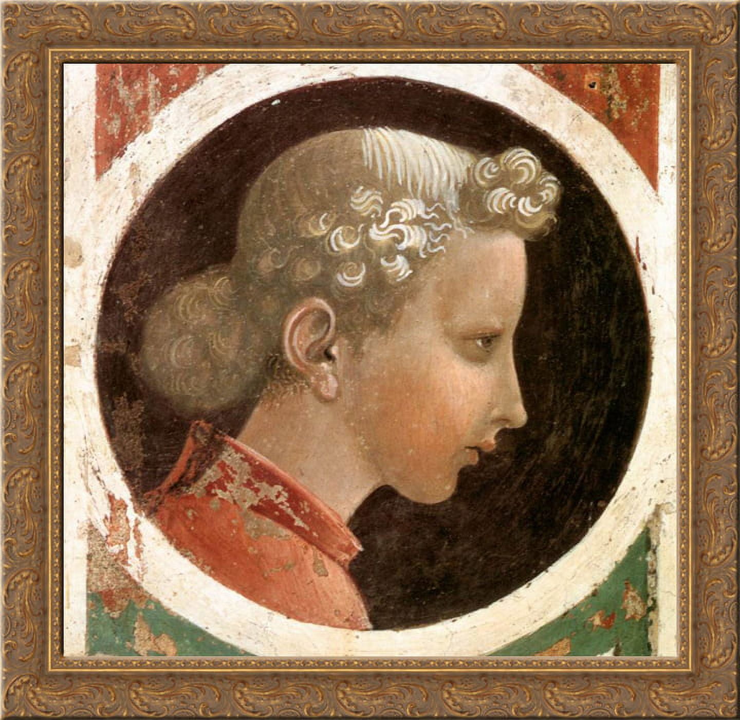 Roundel with Head 20x20 Gold Ornate Wood Framed Canvas Art by Paolo ...