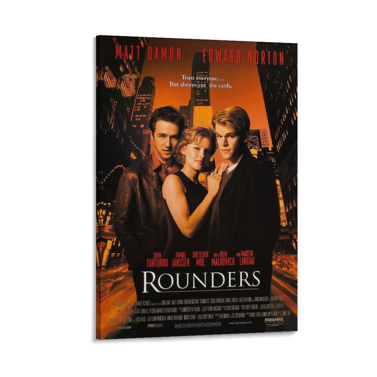 Rounders Movie Poster Poster Decorative Painting Canvas Wall Art Living ...