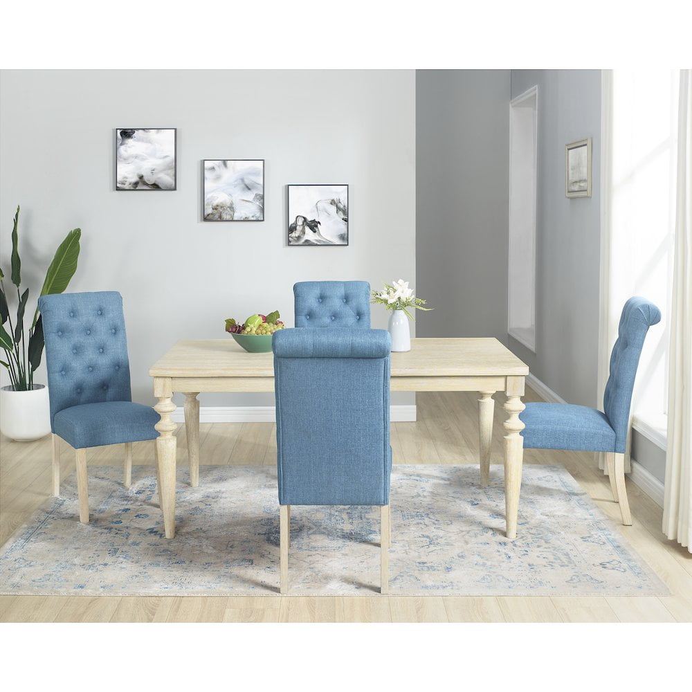 Roundhill Furniture Amonia 5-Pc Dining Set, Turned-Leg Dining Table ...