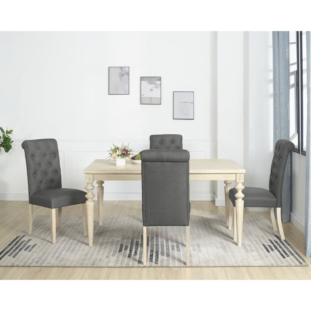 Roundhill Furniture Amonia 5-Pc Dining Set, Turned-Leg Dining Table ...