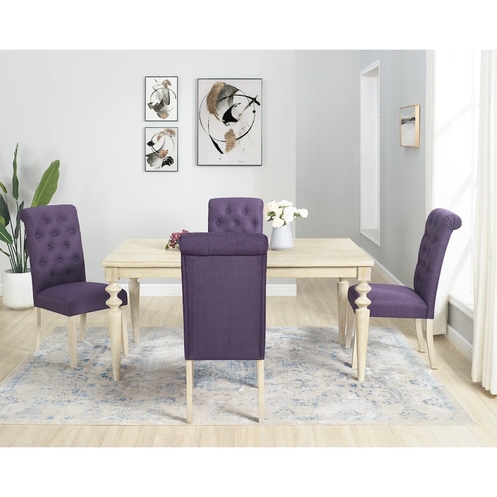 Roundhill Furniture Amonia 5-Pc Dining Set, Turned-Leg Dining Table ...