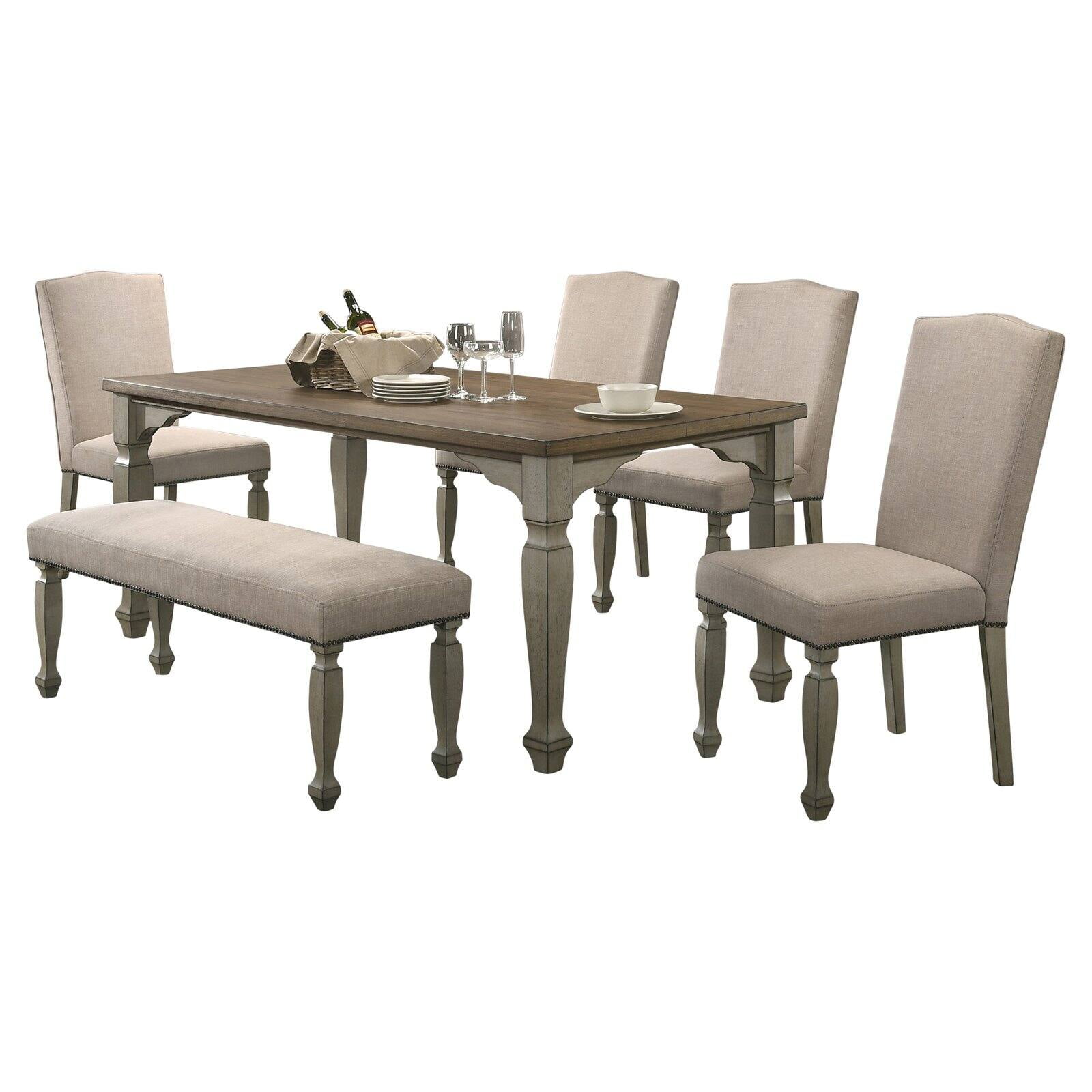 Roundhill Furniture Breda Antique Gray and Dark Oak Finished Wood ...