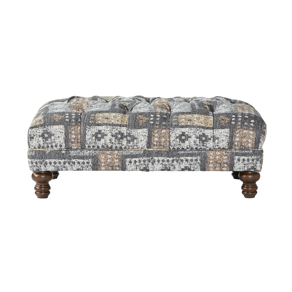Roundhill Furniture Charbilia Fabric Tufted Cocktail Ottoman in Tupper ...