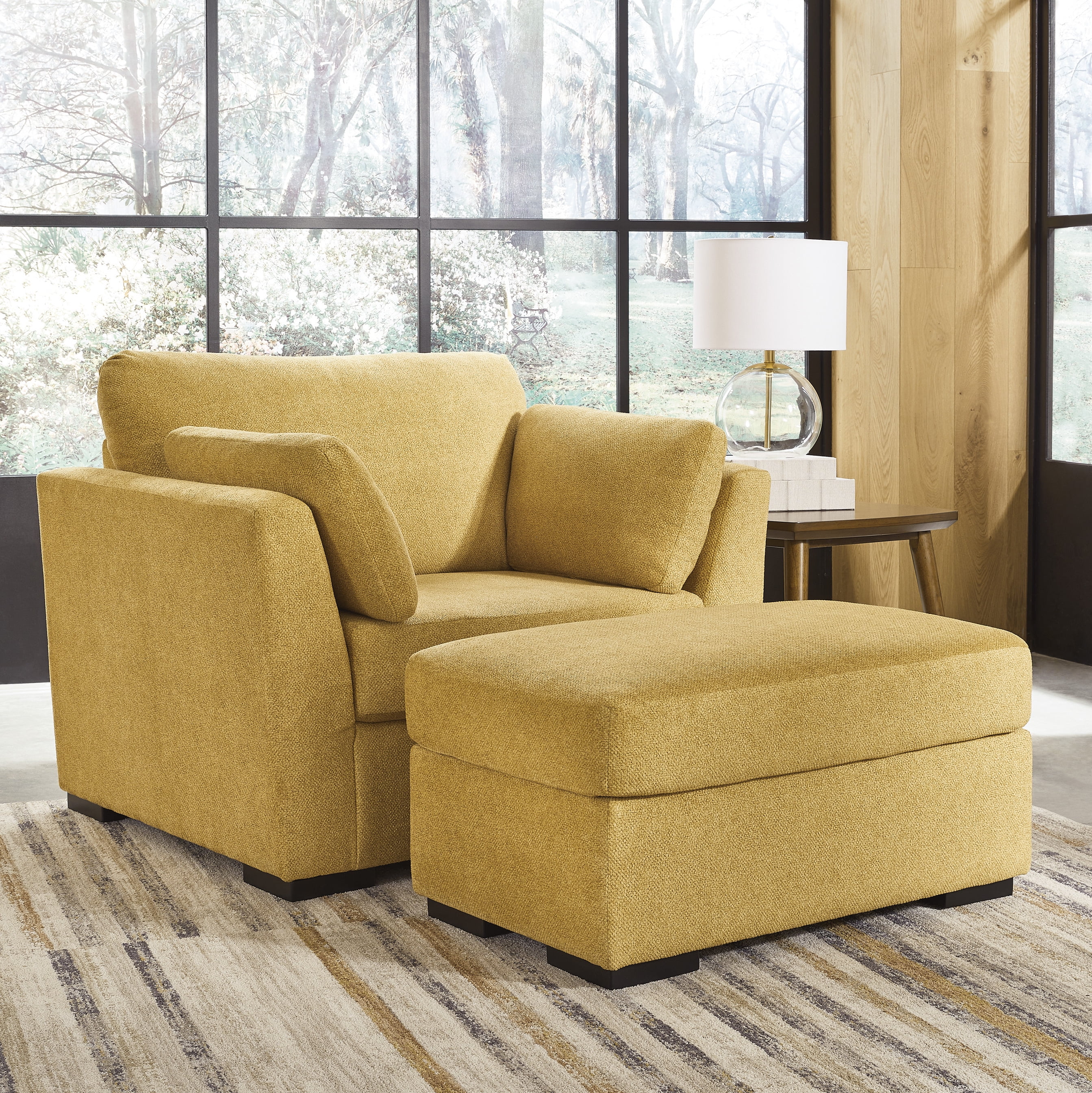 Roundhill Furniture Clareen 2-Piece Living Room Set, Cutler Chair and ...