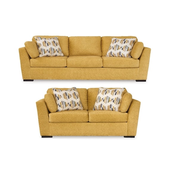 Roundhill Furniture Clareen 2-Pc Living Room Set, Sofa and Loveseat ...