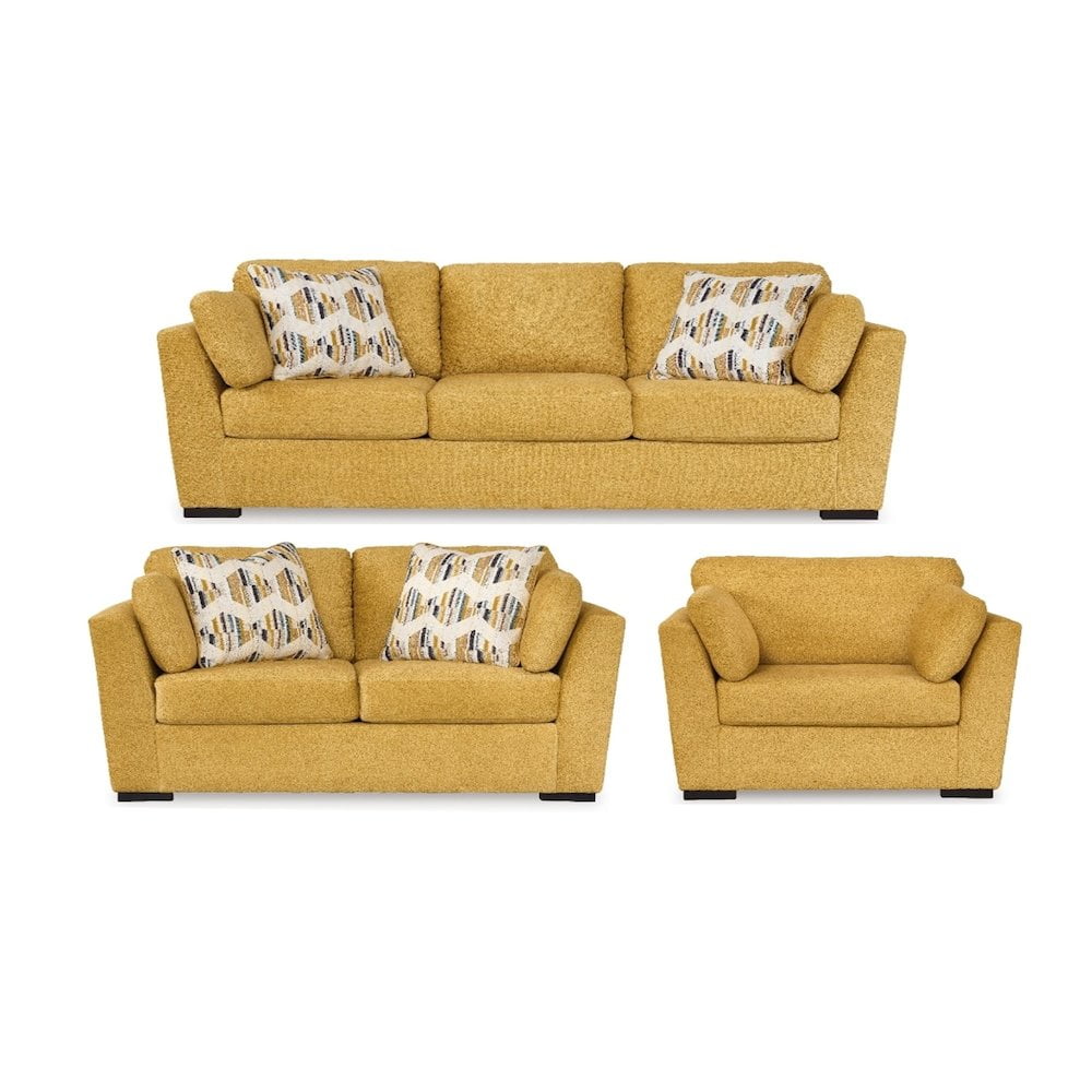 Roundhill Furniture Clareen 3-Pc Living Room Set, Sofa, Loveseat and ...