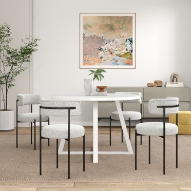 Roundhill Furniture Nylander 5-piece Dining Set, Cross-Buck Dining ...