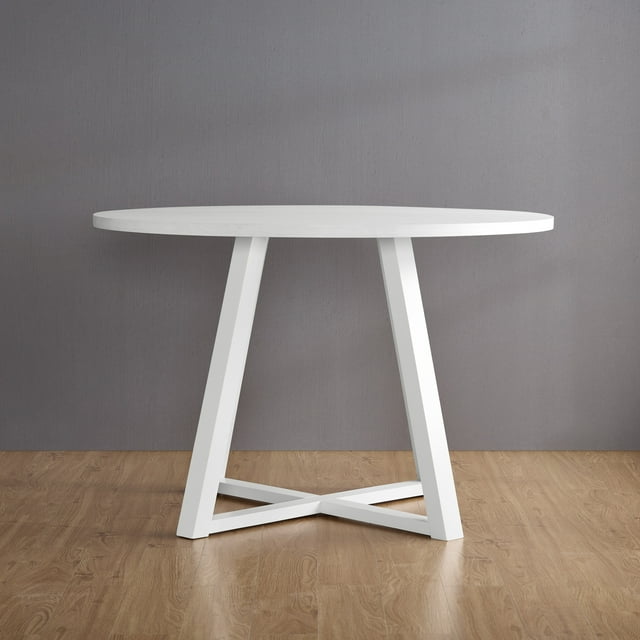 Roundhill Furniture Edo Contemporary Round Dining Table Trestle Base