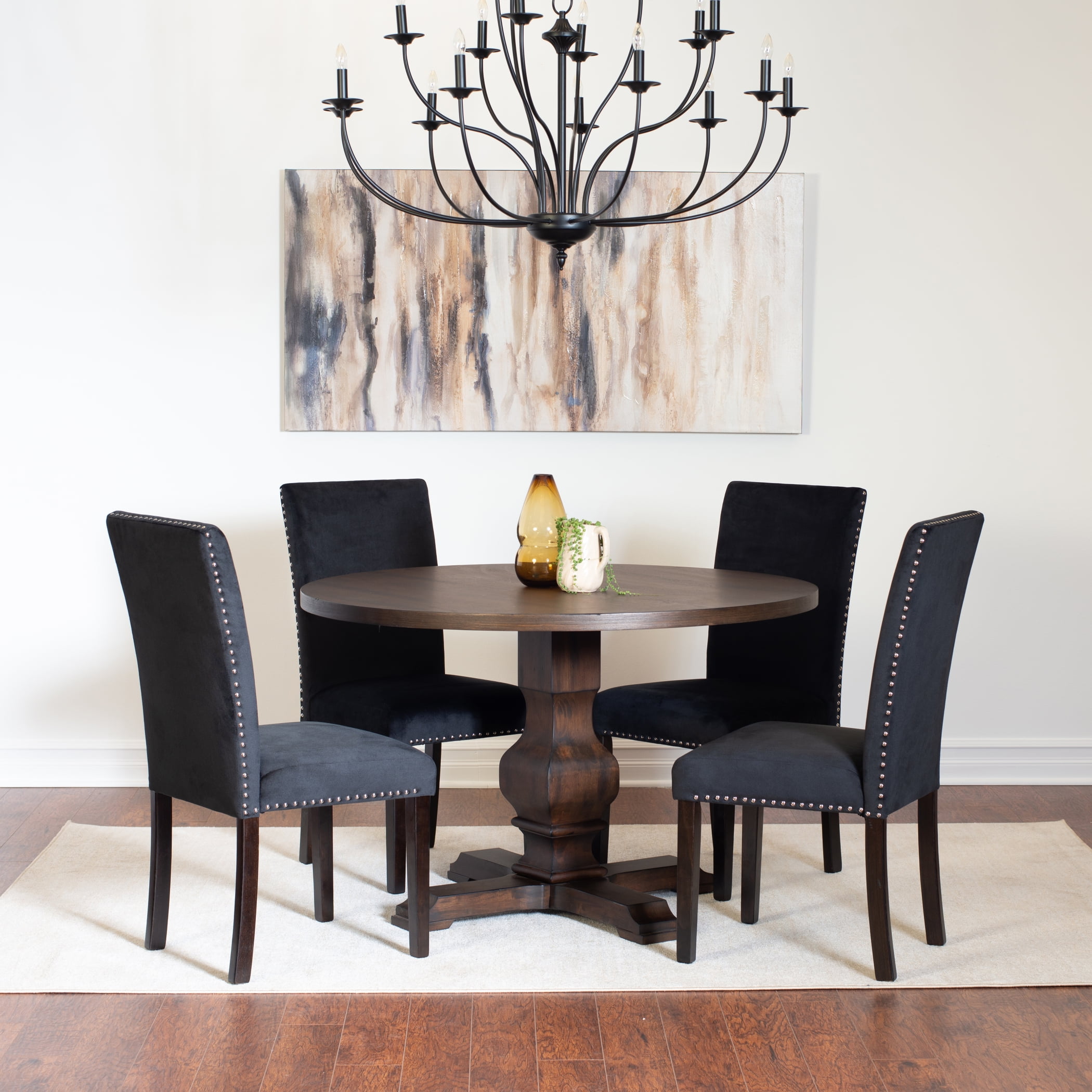 Roundhill Furniture Fordsville 5 Piece Transitional MDF & Wood Dining ...