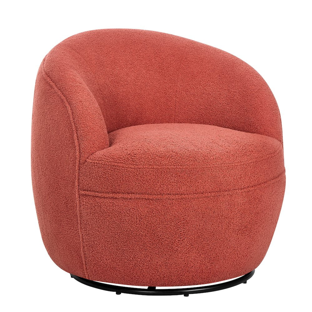Roundhill Furniture Galleria 360 Swivel Teddy Sherpa Barrel Chair ...