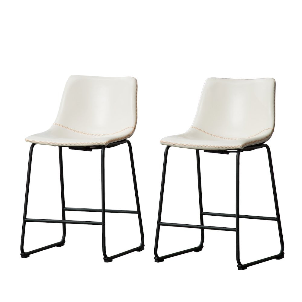 Roundhill Furniture Lotusville Bar Stool, White, Set of 2 - Walmart.com
