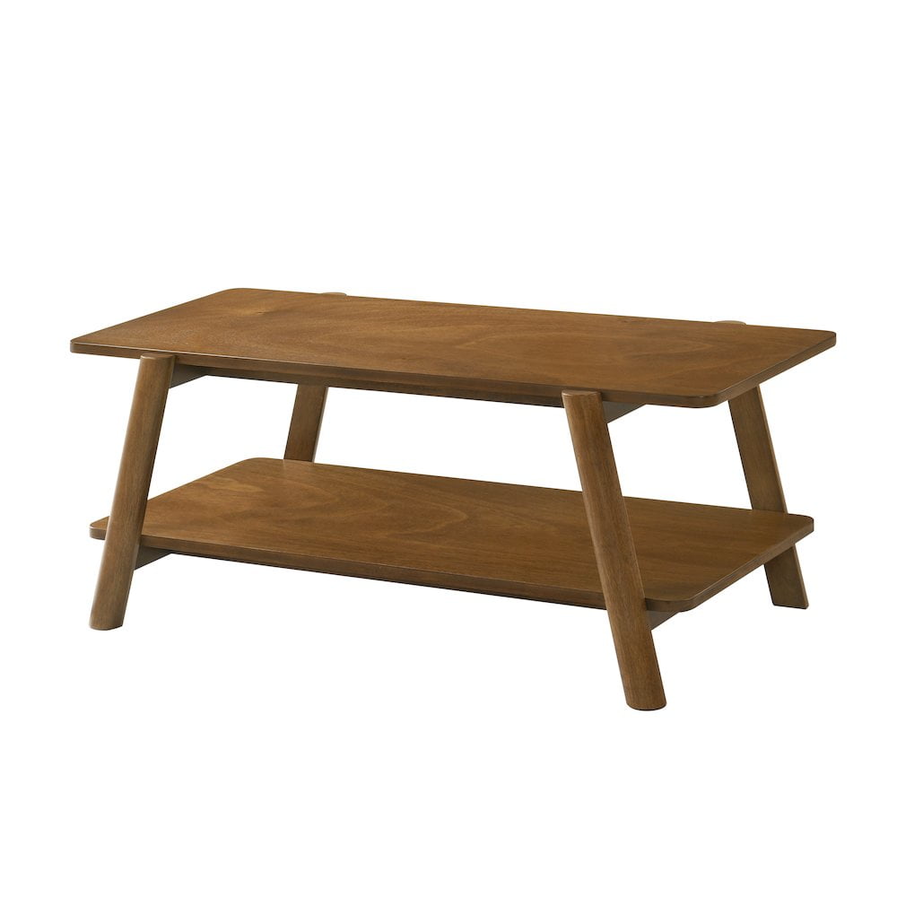 Roundhill Furniture Metz Mid-Century Modern Wood Shelf Coffee Table ...