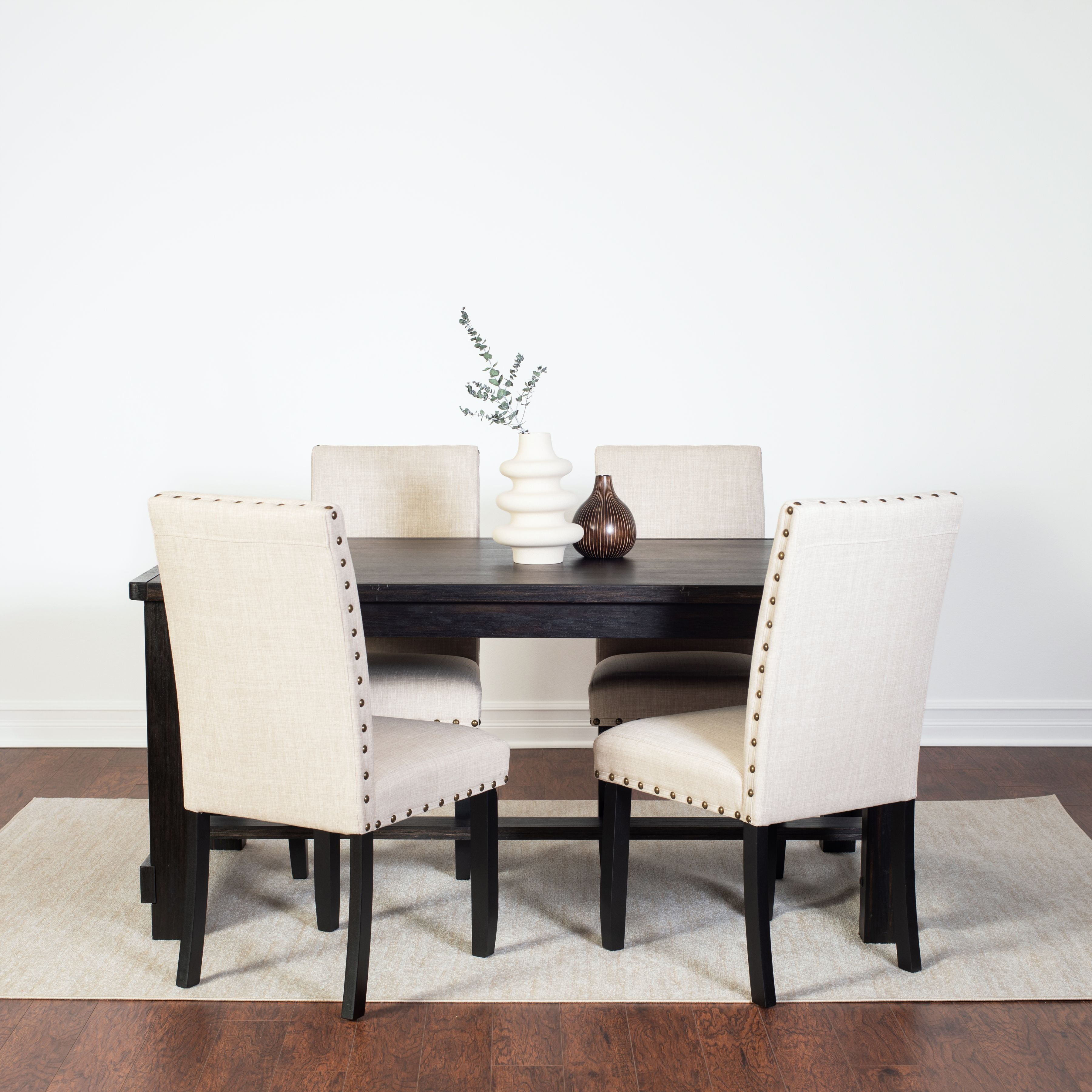 Roundhill Furniture Muzzi Contemporary 5-Piece Dining Set, Dining Table ...