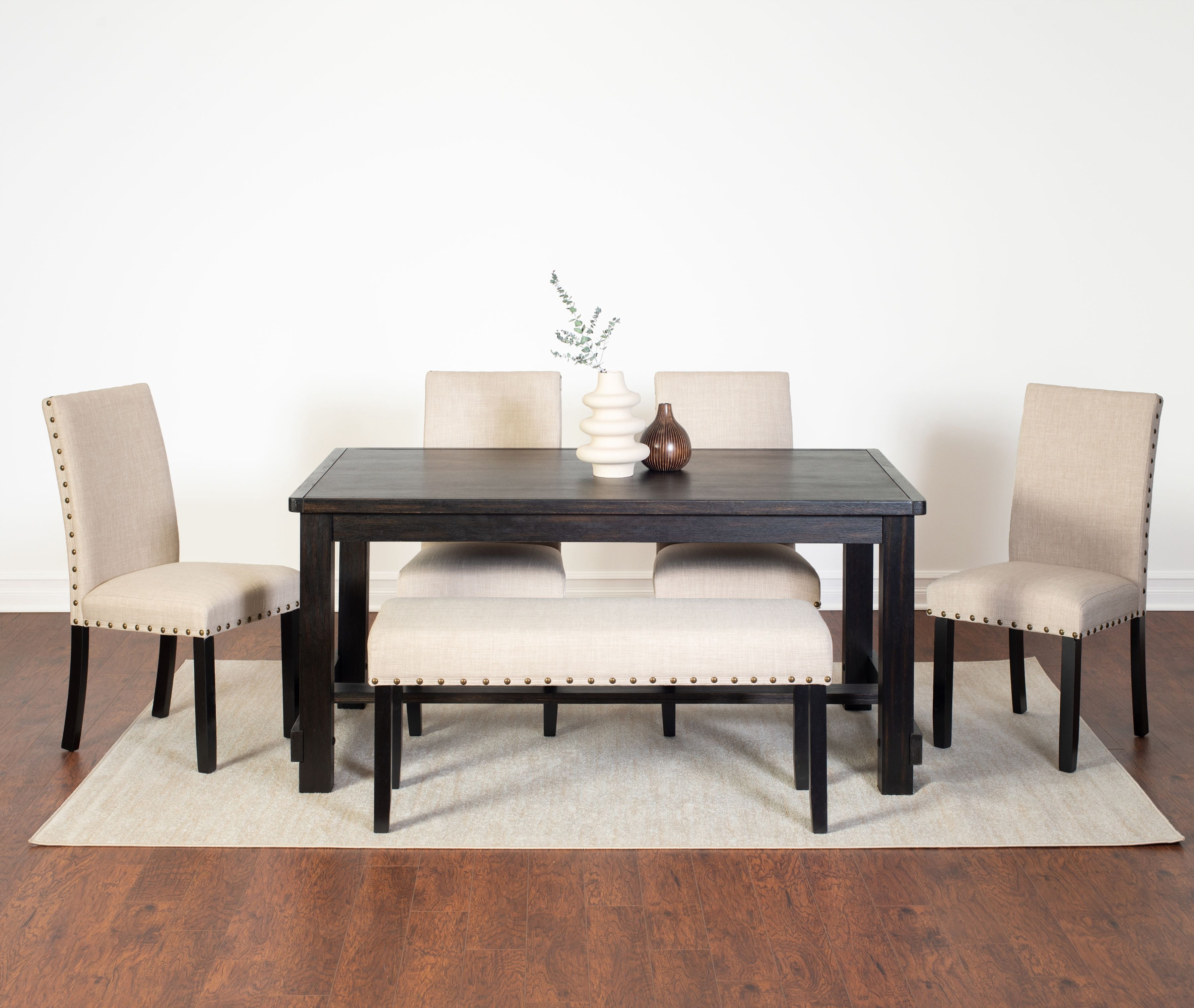 Roundhill Furniture Muzzi Contemporary 6-Piece Dining Set, Tan ...
