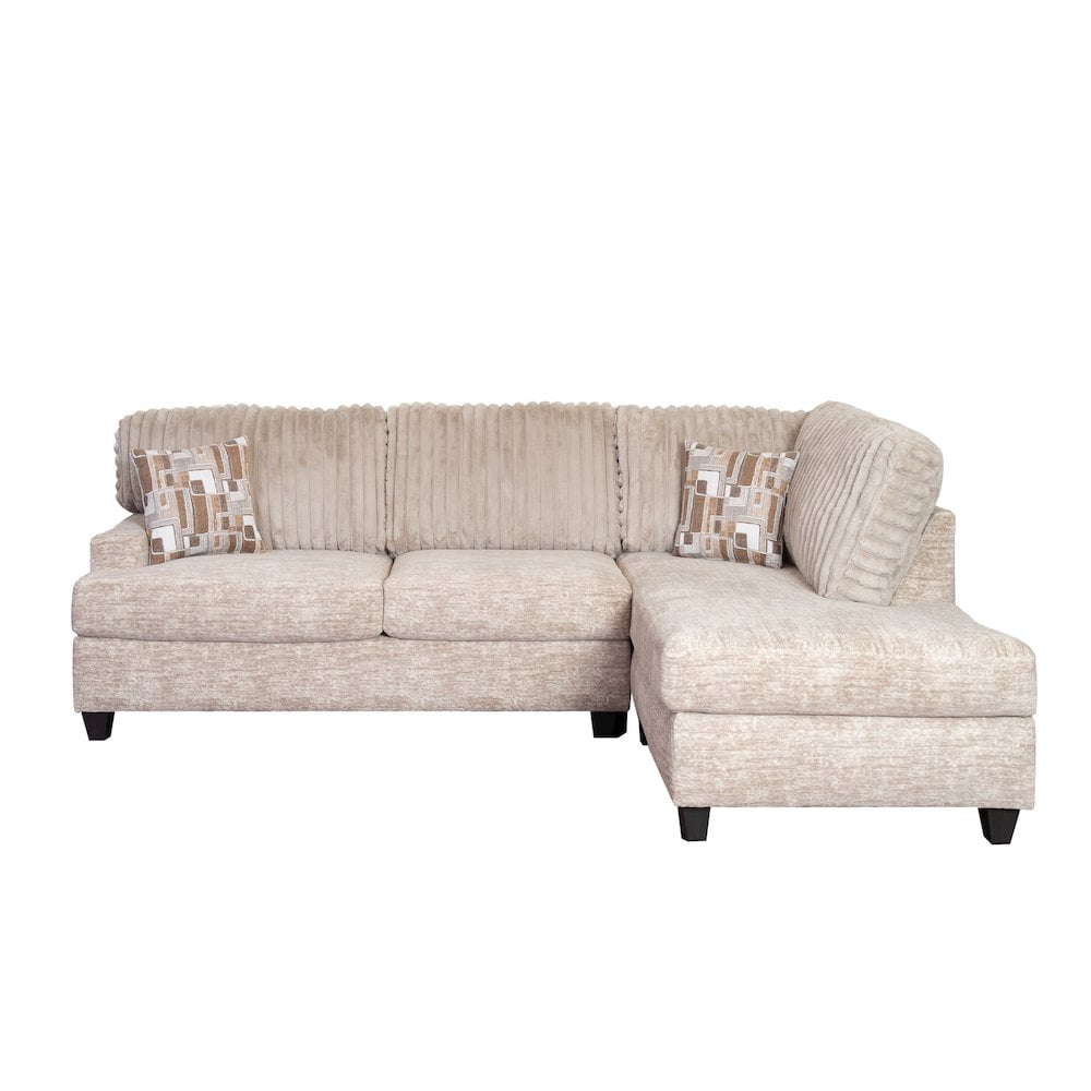 Roundhill Furniture Nexus Wide Wale Corduroy L-shape Sectional with ...