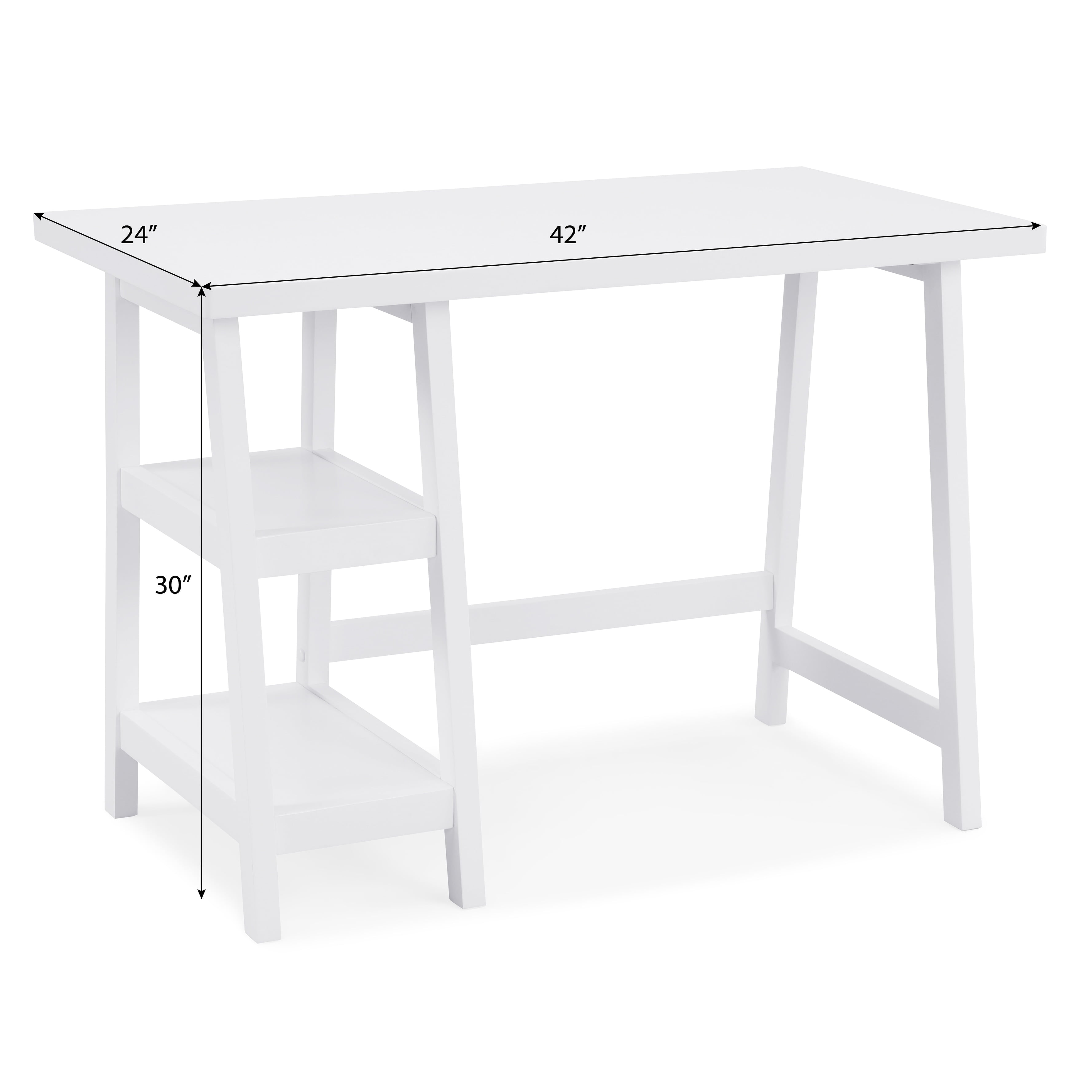 Roundhill Furniture Redina Contemporary Wood Writing Desk with Storage ...