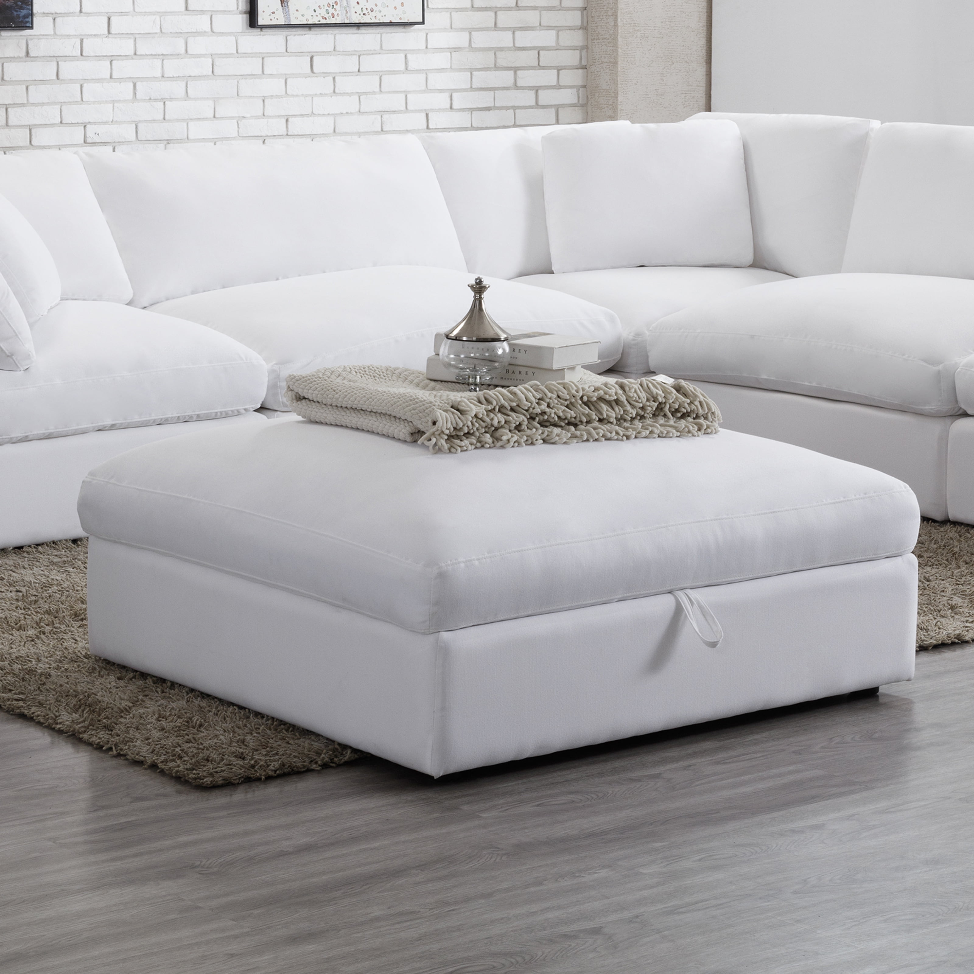 Roundhill Furniture Rivas Contemporary Ottoman - Graphite - Walmart.com
